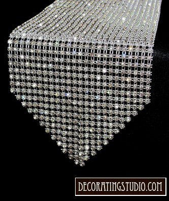 Crystal Rhinestone Table Runner for Rent or Purchase